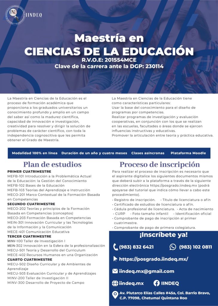 Convocatoria imagen maestría en ciencias de la educación – Instituto de Investigación y ...